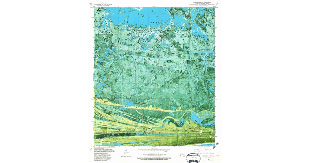 1982 Map of Johnsons Bayou, Cameron Parish, LA — High-Res | Pastmaps
