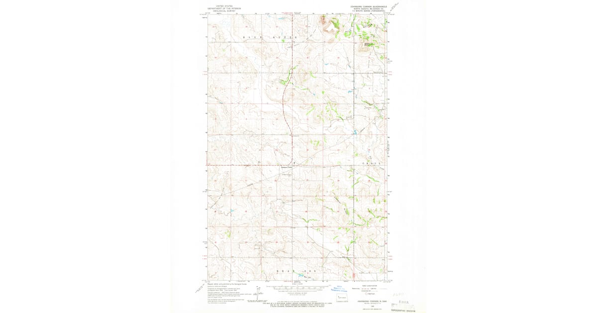 1965 Map of Johnsons Corner, McKenzie County, ND — High-Res | Pastmaps