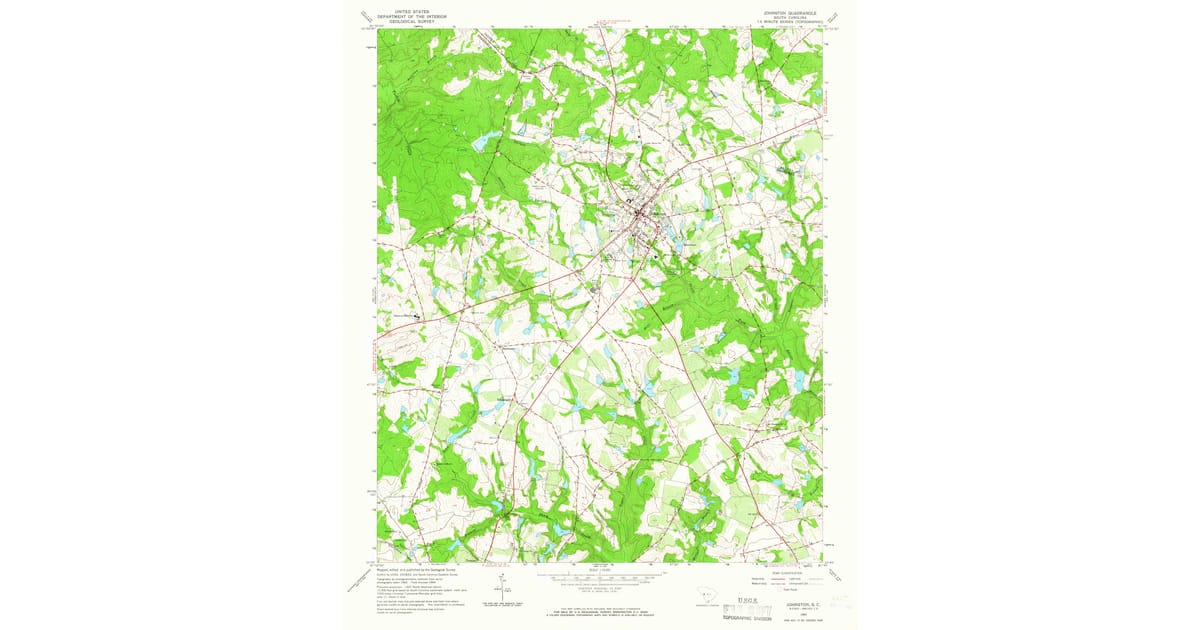 1964 Map of Johnston, SC — High-Res | Pastmaps