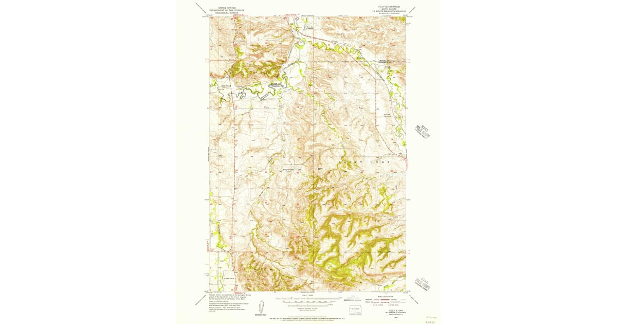 1954 Map of Jolly, Lawrence County, SD — High-Res | Pastmaps
