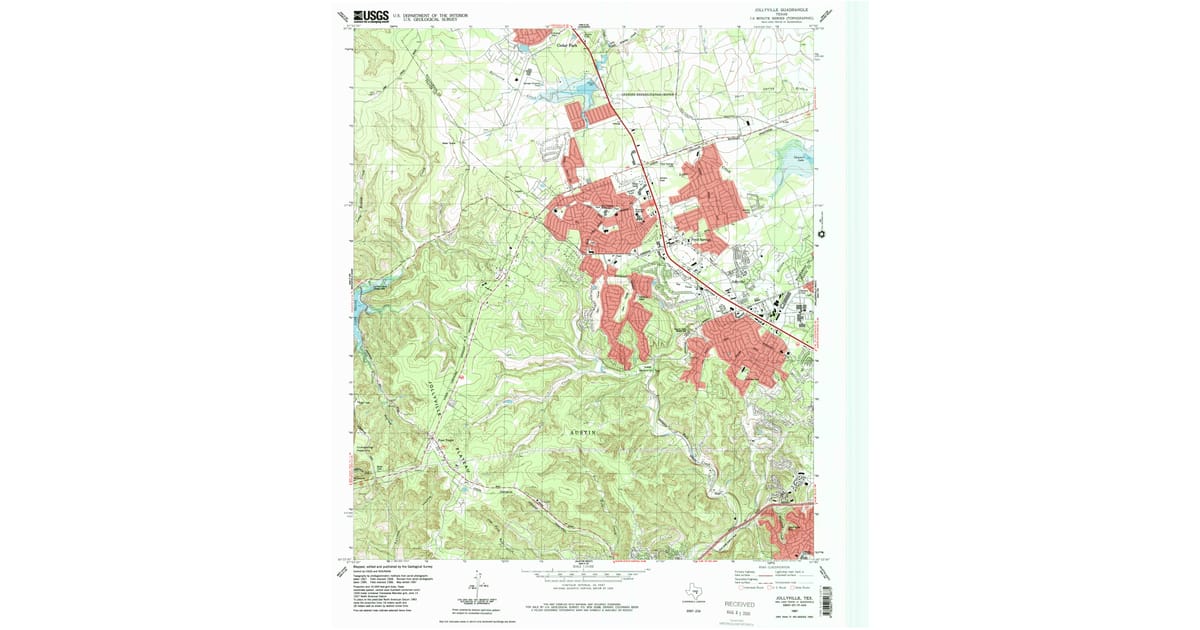 1987 Map of Jollyville, Travis County, TX — High-Res | Pastmaps