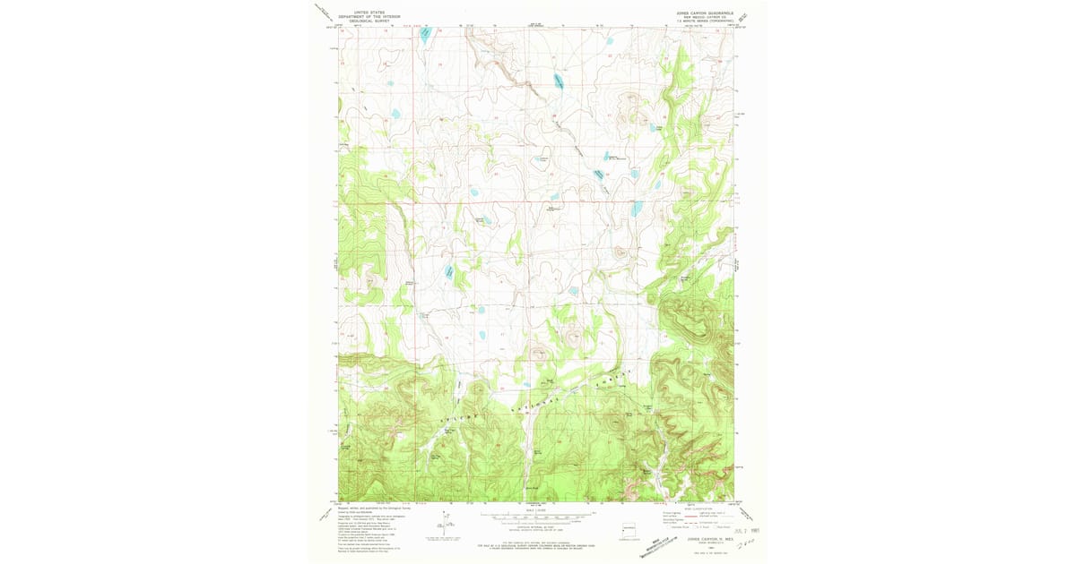 1981 Map of Jones Canyon, Catron County, NM — High-Res | Pastmaps