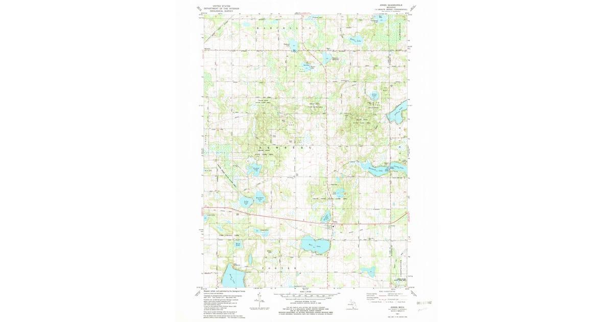 1981 Map of Jones, Cass County, MI — High-Res | Pastmaps