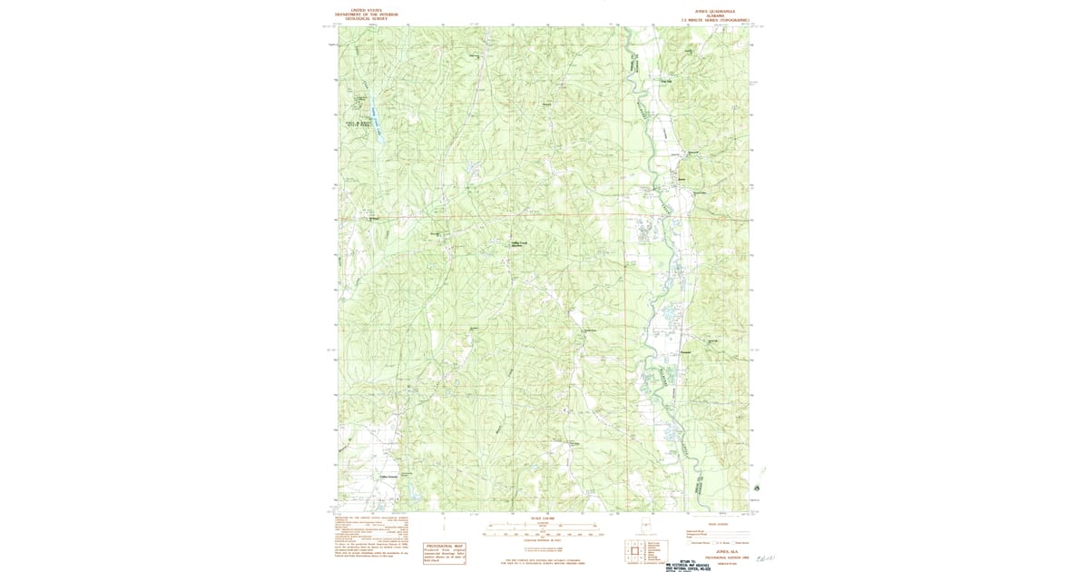 1982 Map of Jones, Dallas County, AL — High-Res | Pastmaps