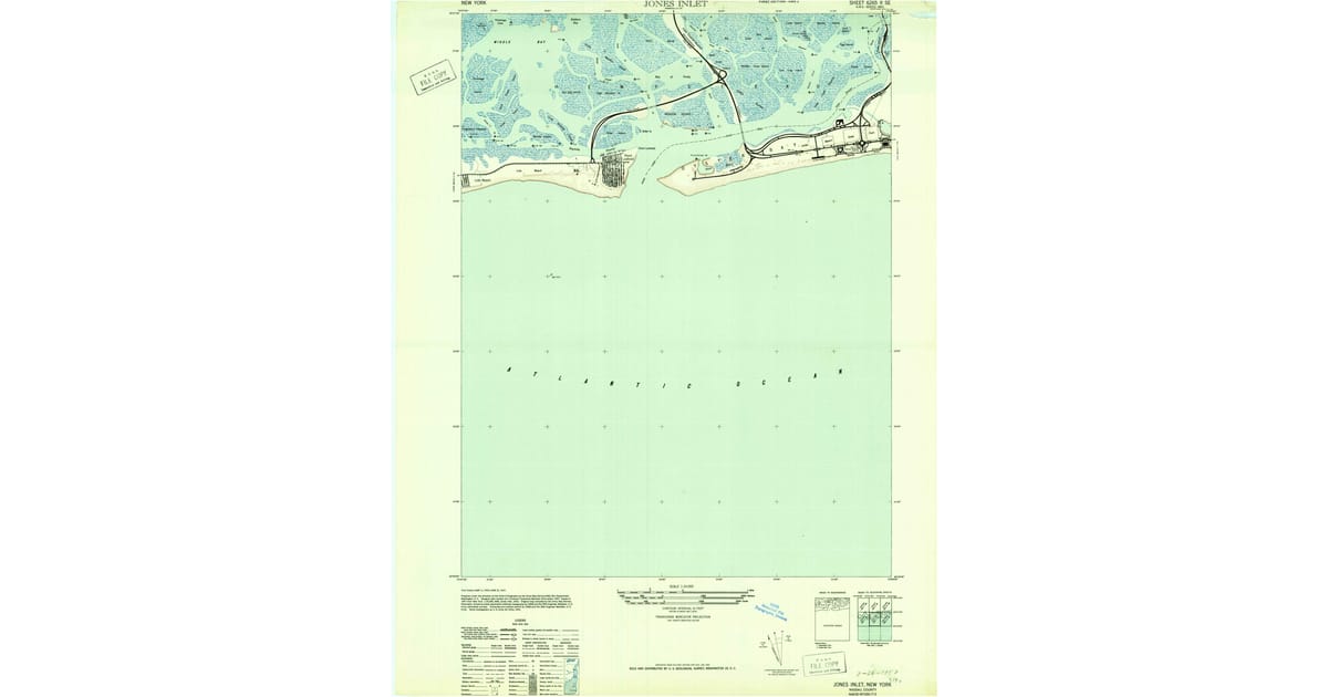 1947 Map of Jones Inlet, Nassau County, NY — High-Res | Pastmaps