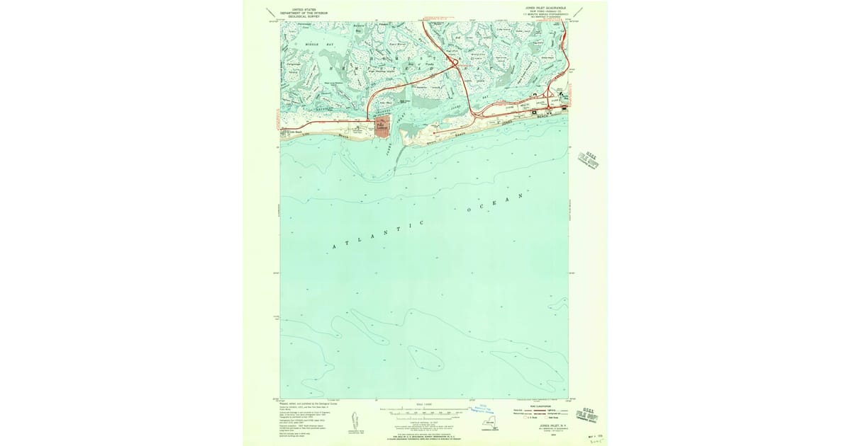 1954 Map of Jones Inlet, Nassau County, NY — High-Res | Pastmaps