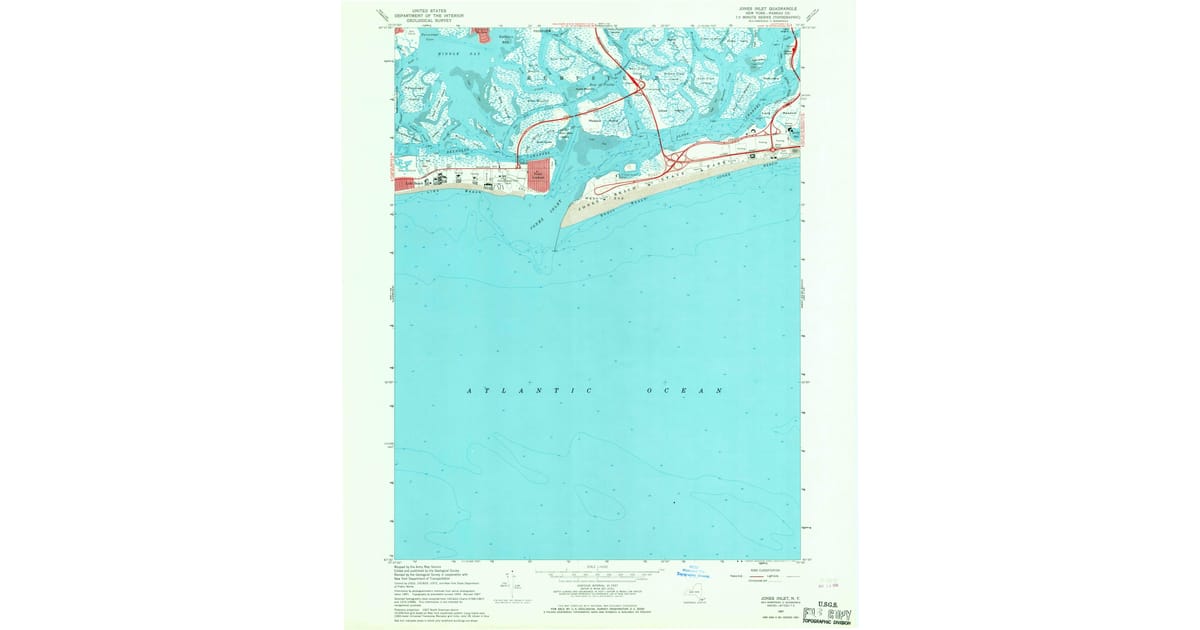 1967 Map of Jones Inlet, Nassau County, NY — High-Res | Pastmaps