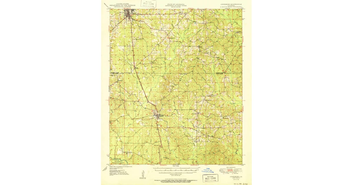 1950s Maps of Jackson Parish, LA | Pastmaps