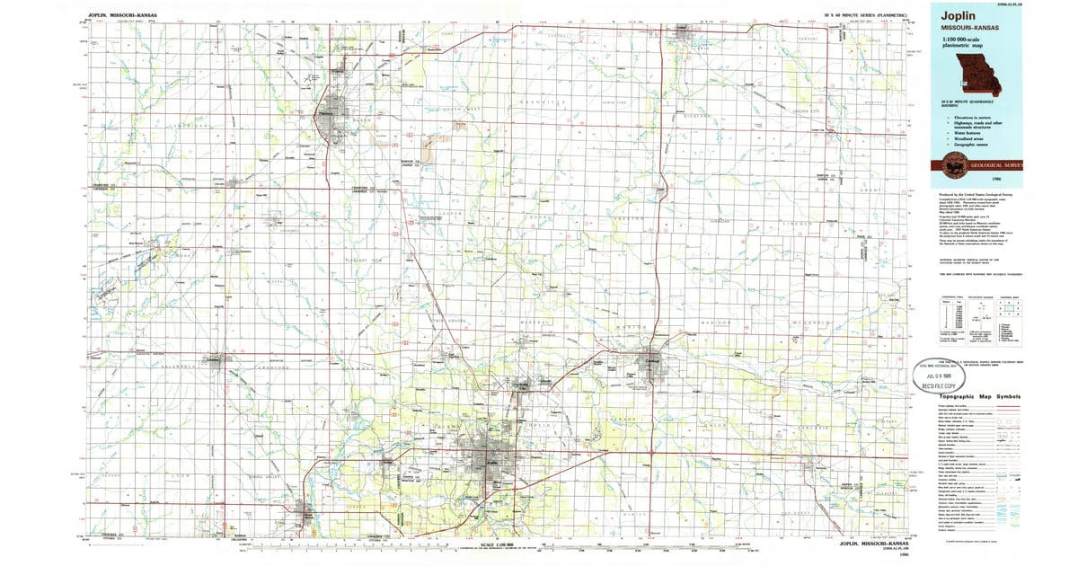 1980s Maps of Carl Junction, MO | Pastmaps