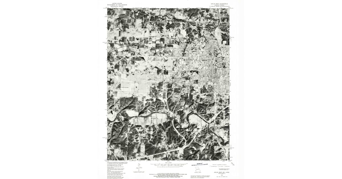 1980 Map of Joplin West, Jasper County, MO — High-Res | Pastmaps