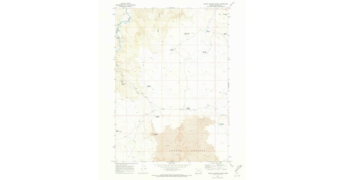 1969 Map of Jordan Craters North, Malheur County, OR — High-Res | Pastmaps