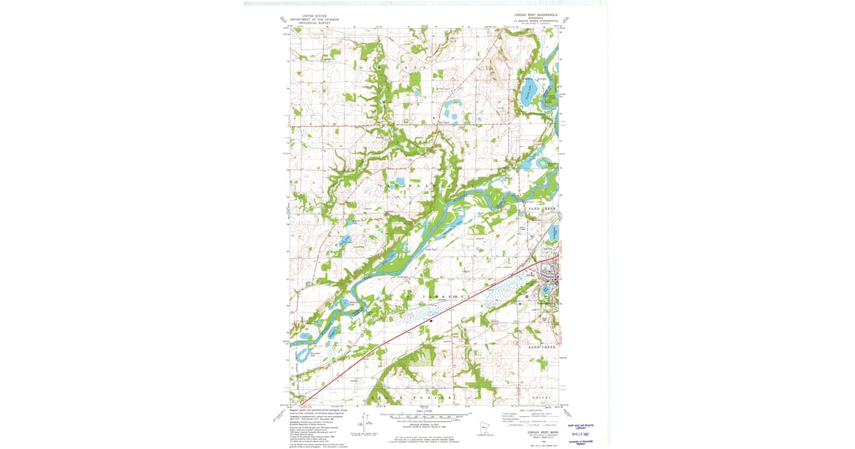 1981 Map of Jordan West, Carver County, MN — High-Res | Pastmaps