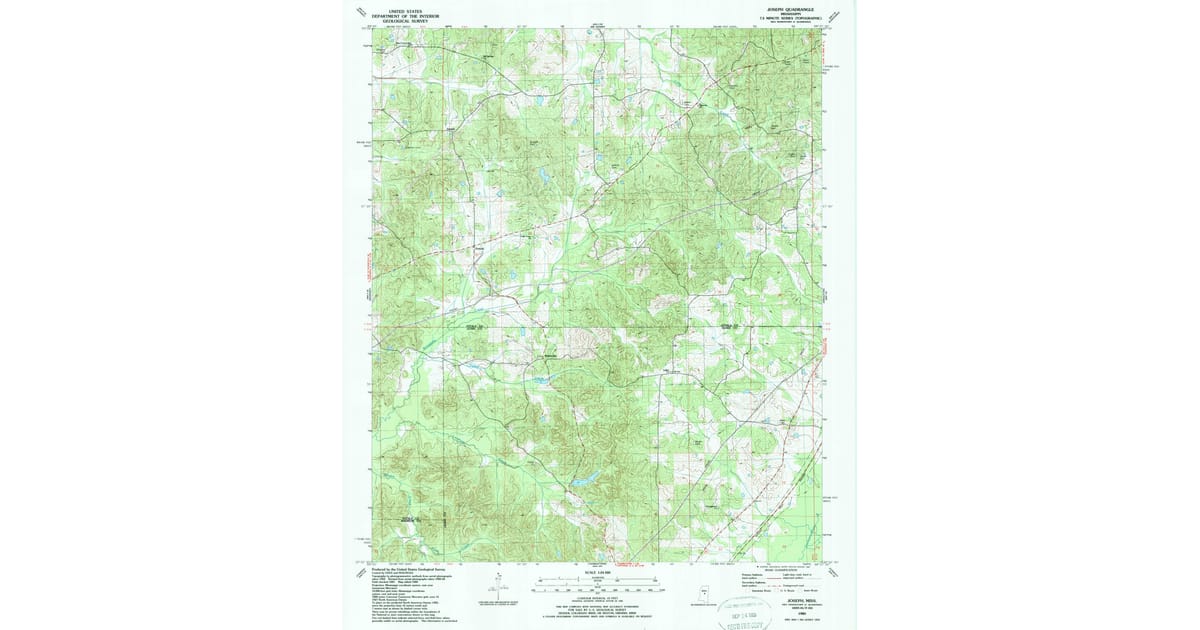 1989 Map of Joseph, Attala County, MS — High-Res | Pastmaps