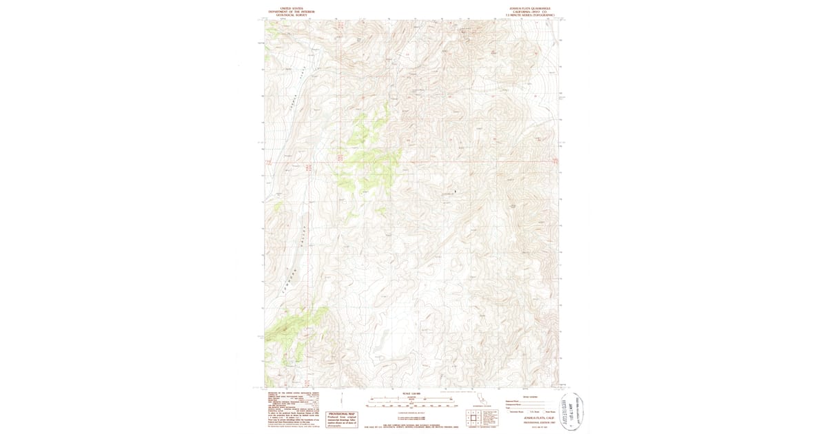 1987 Map of Joshua Flats, Inyo County, CA — High-Res | Pastmaps