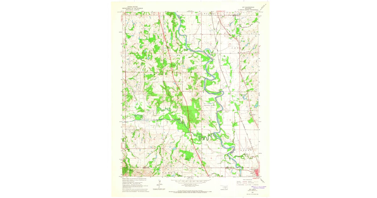 1965 Map of Joy, Garvin County, OK — High-Res | Pastmaps