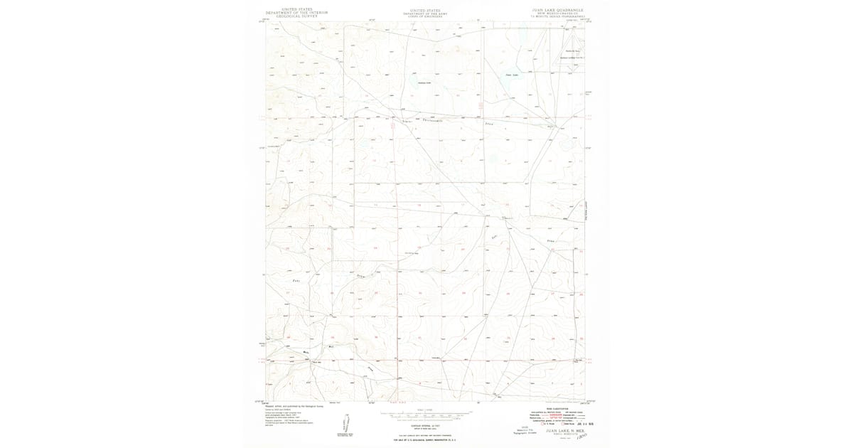 1949 Map of Juan Lake, Chaves County, NM — High-Res | Pastmaps