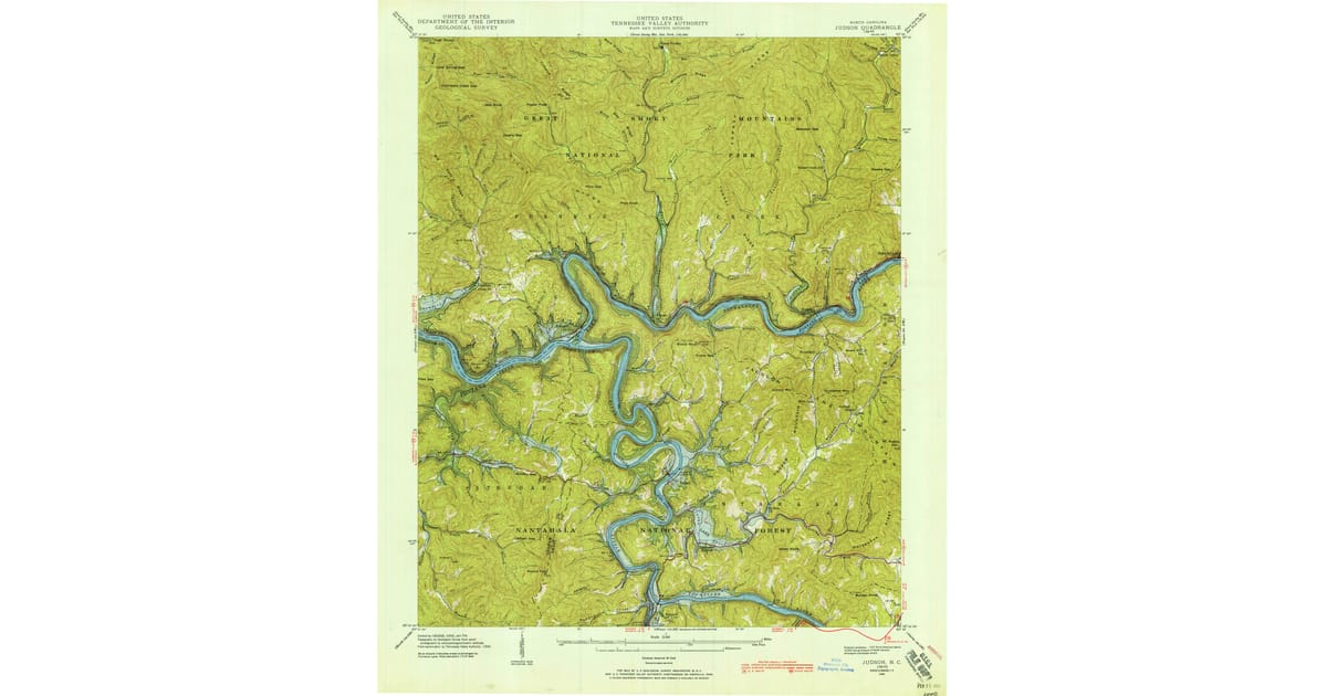 1940 Map of Judson, Swain County, NC — High-Res | Pastmaps