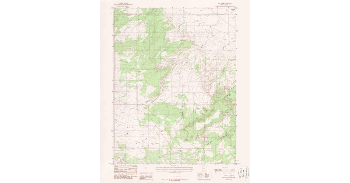 1988 Map of Jug Rock, Grand County, UT — High-Res | Pastmaps