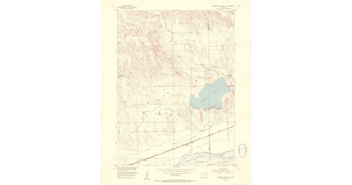 1953 Map of Julesburg Reservoir, Logan County, CO — High-Res | Pastmaps