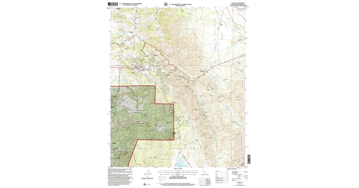 1997 Map of Julian, CA — High-Res | Pastmaps