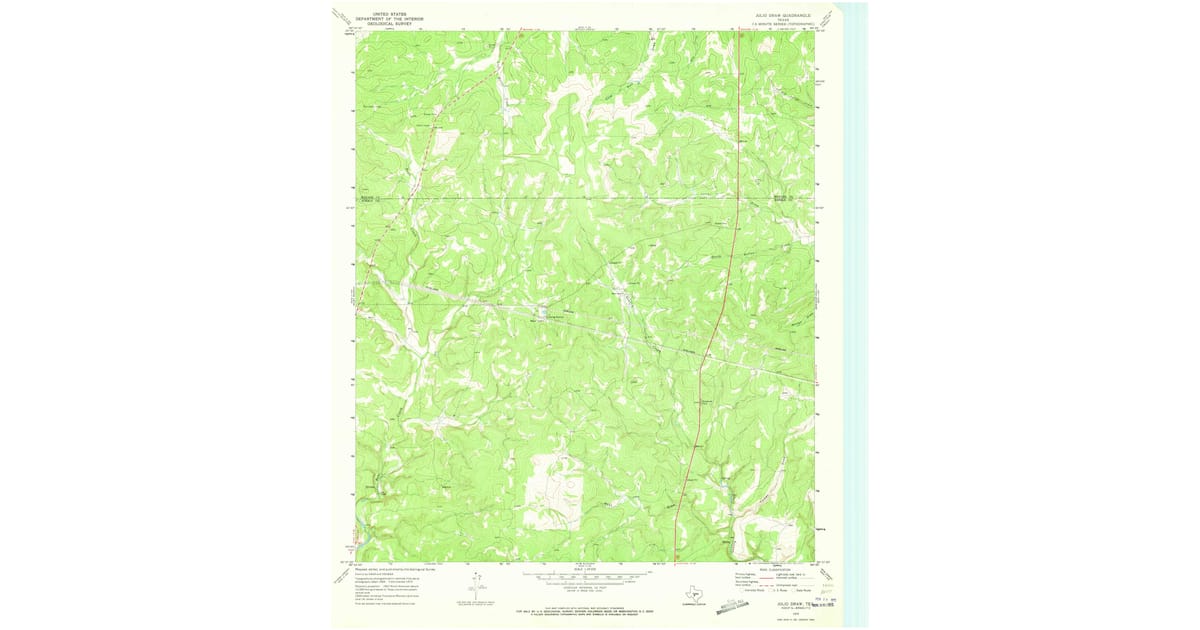 1970 Map of Julio Draw, Kimble County, TX — High-Res | Pastmaps