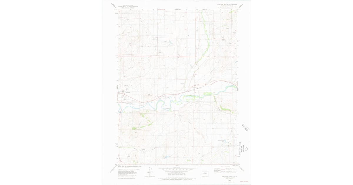 1980 Map of Junction Butte, Grand County, CO — High-Res | Pastmaps