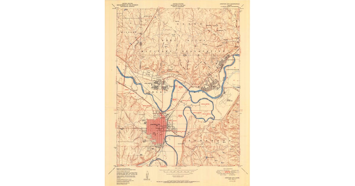 1950 Map of Junction City, KS — High-Res | Pastmaps
