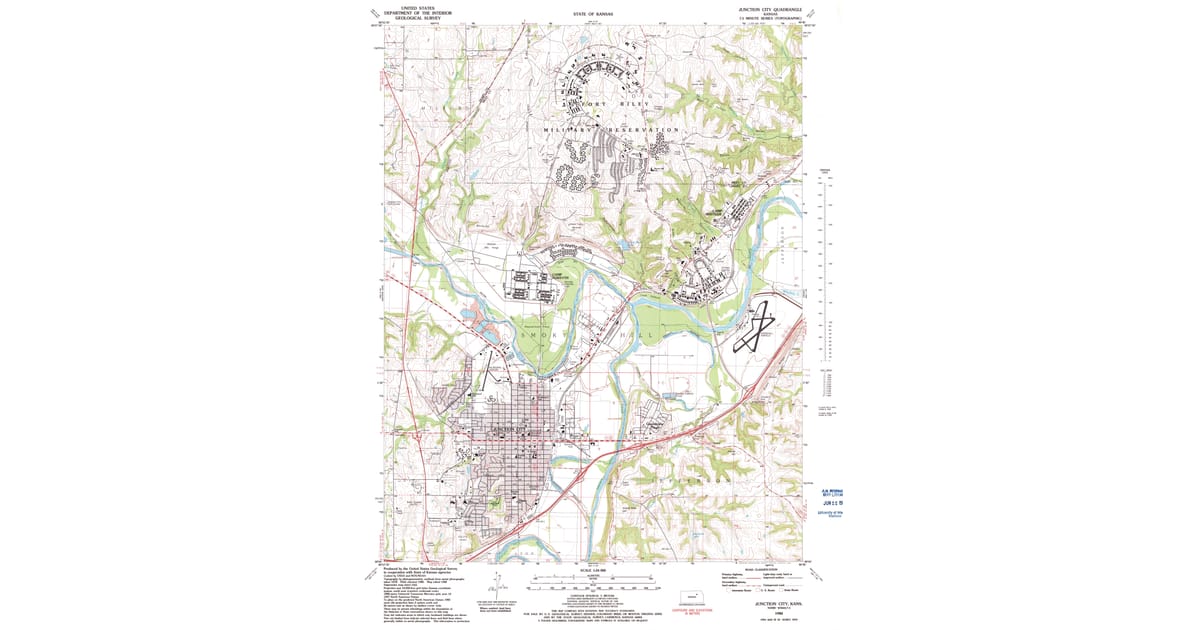 1982 Map of Junction City, KS — High-Res, 1982 Print #2 | Pastmaps