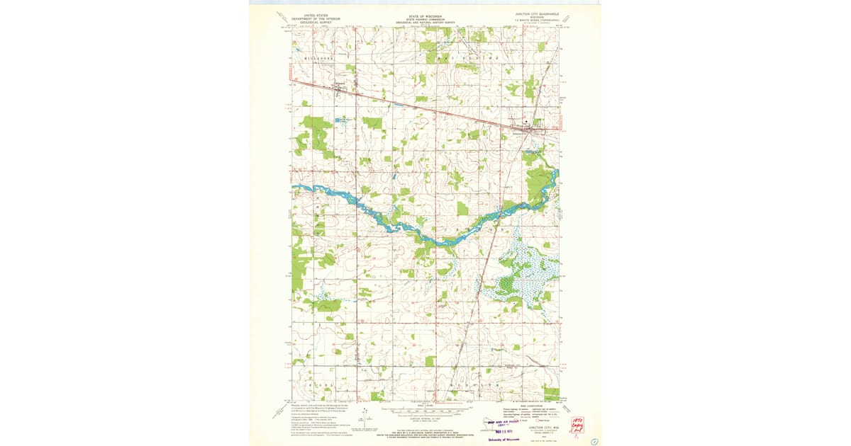 1970 Map of Junction City, WI — High-Res | Pastmaps