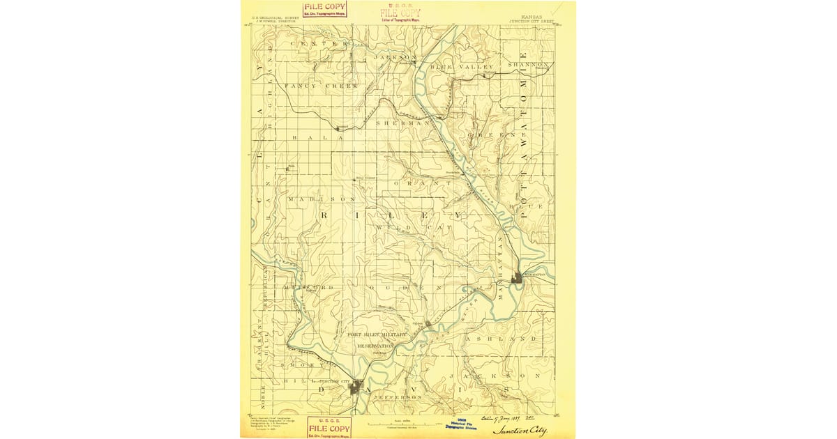 1889 Map of Junction City, KS — High-Res | Pastmaps