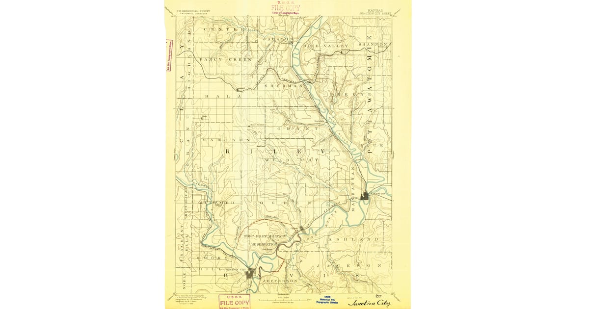 1894 Map of Junction City, KS — High-Res | Pastmaps