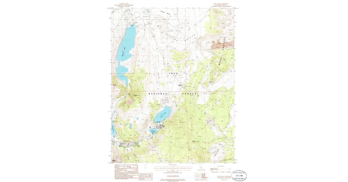 1986 Map of June Lake, CA — High-Res | Pastmaps
