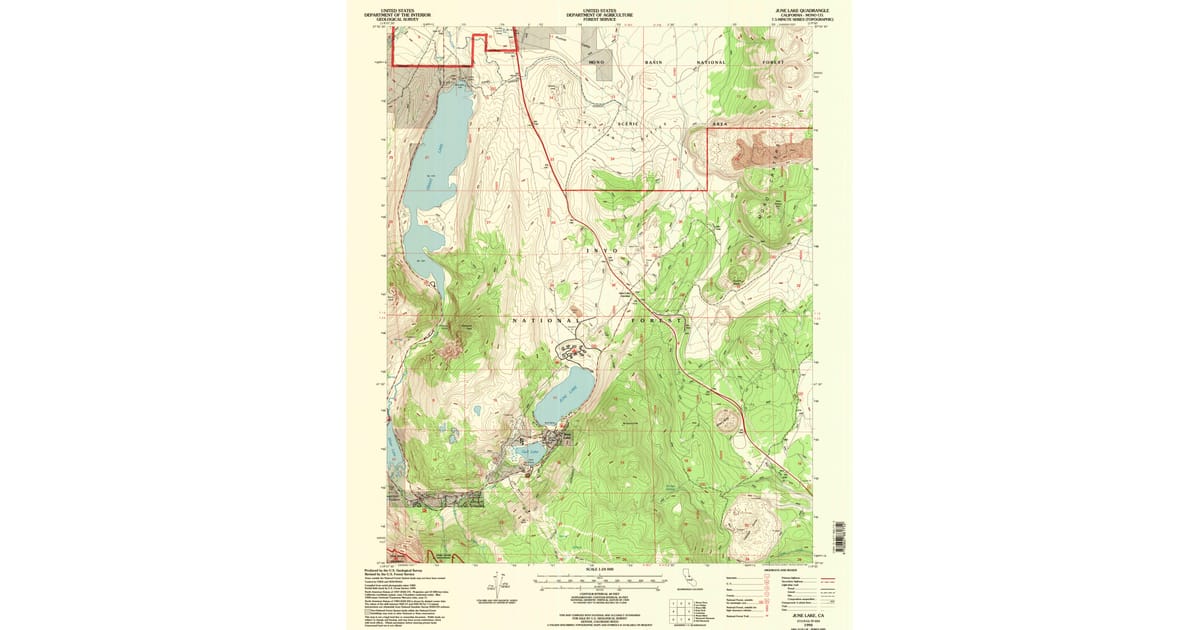 1994 Map of June Lake, CA — High-Res | Pastmaps