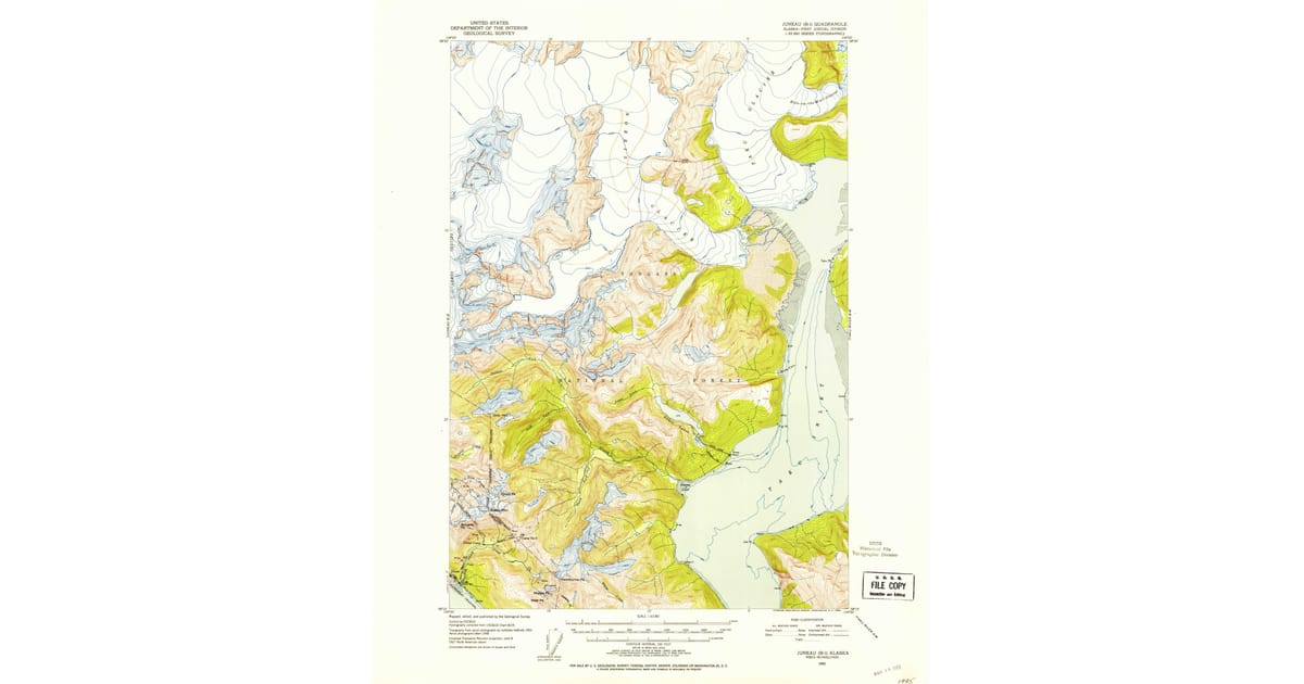 1952 Map of Juneau B-1, Juneau Borough, AK — High-Res | Pastmaps
