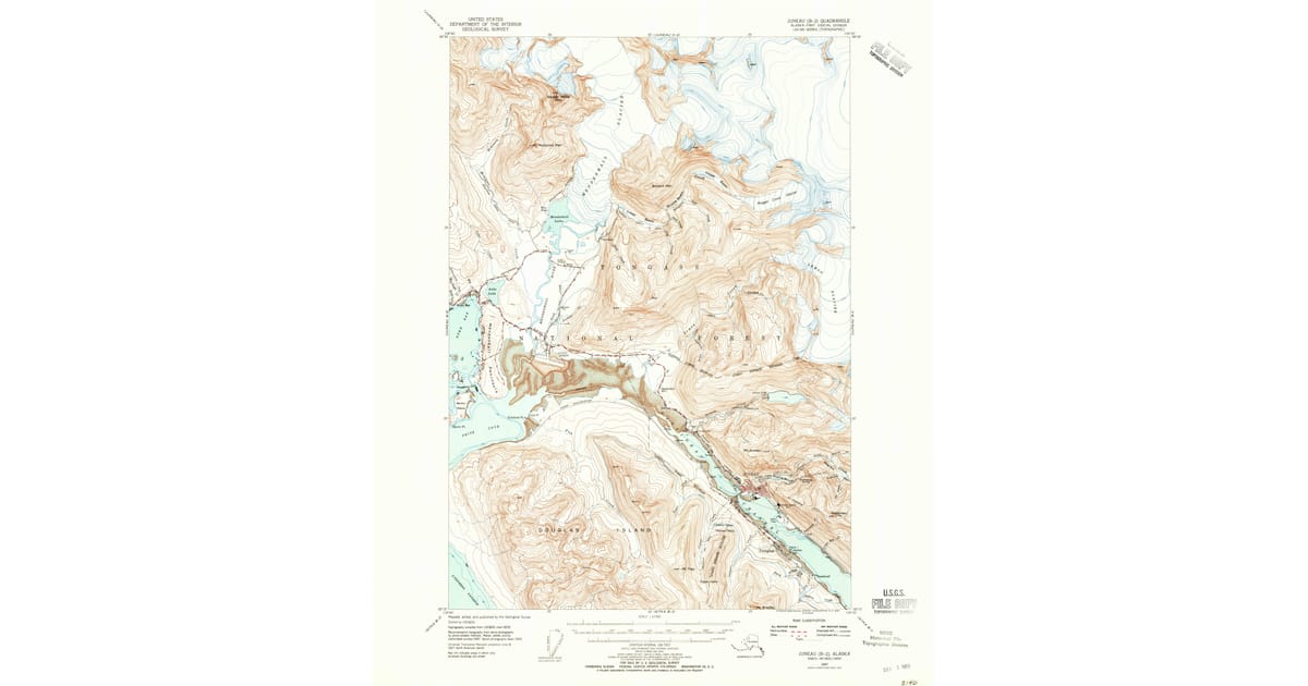 Old Maps of Downtown Flats, Juneau for Hiking & Exploration | Pastmaps