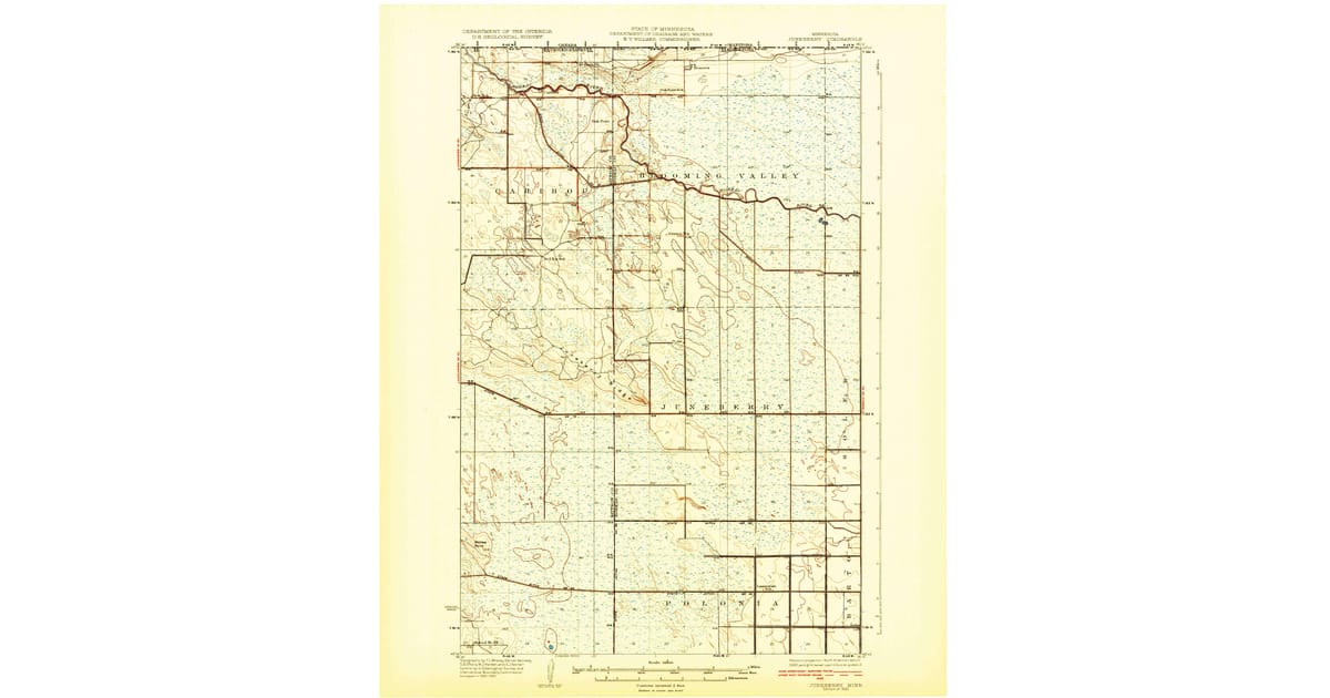 1932 Map of Juneberry, Roseau County, MN — High-Res | Pastmaps