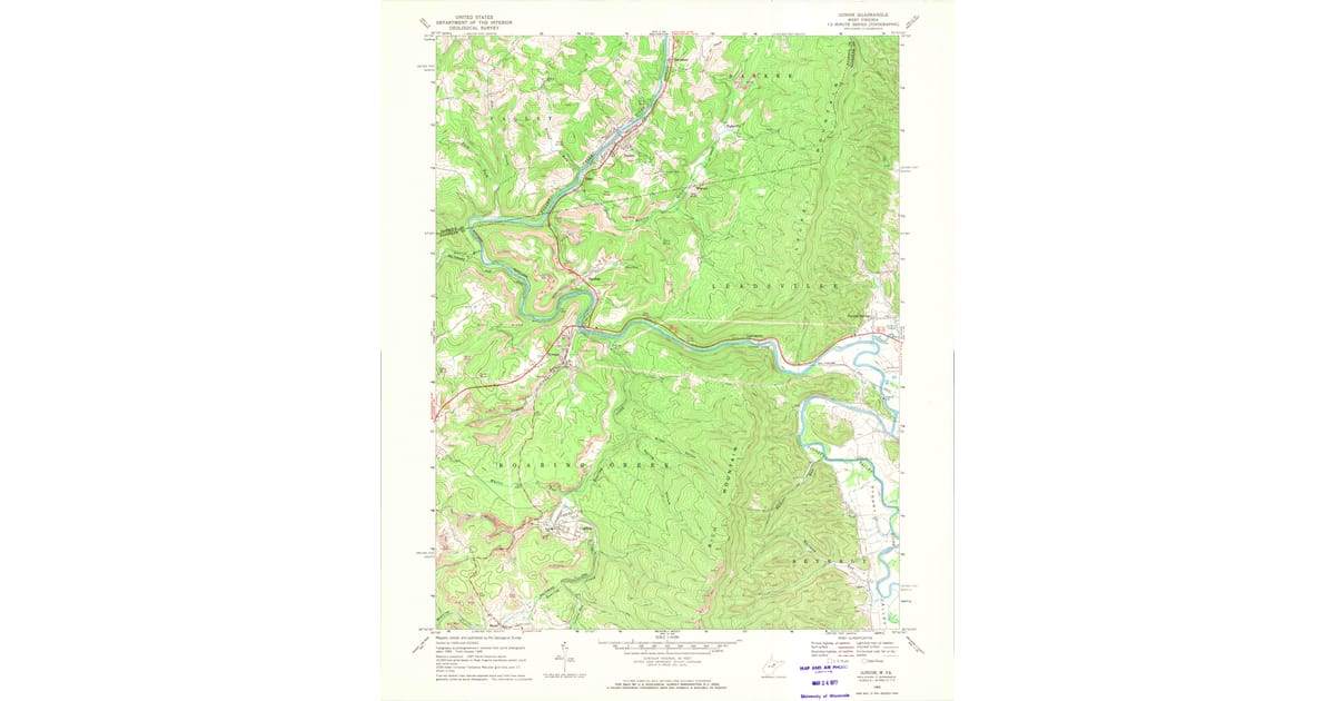 1969 Map of Junior, WV — High-Res | Pastmaps