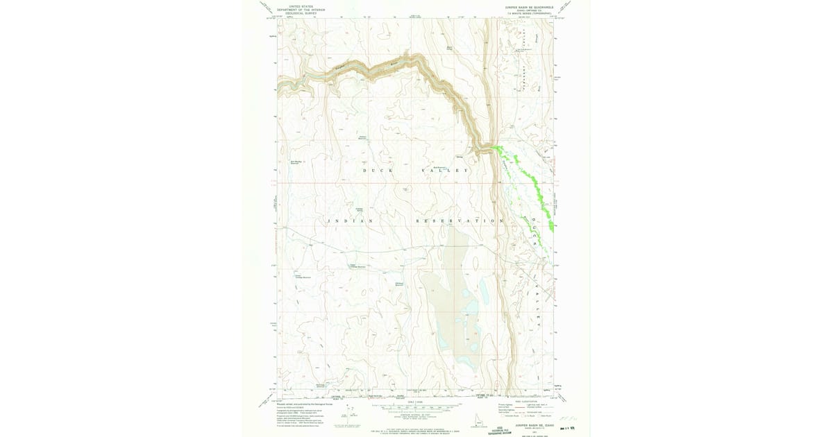 1971 Map of Juniper Basin SE, Owyhee County, ID — High-Res | Pastmaps