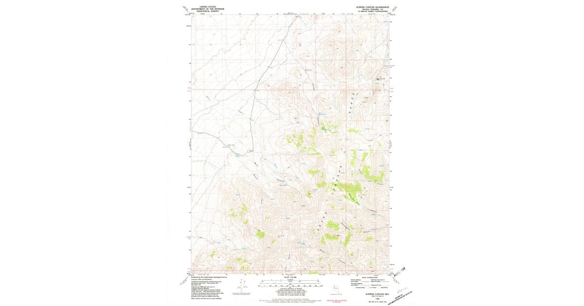 1982 Map of Juniper Canyon, Pershing County, NV — High-Res | Pastmaps
