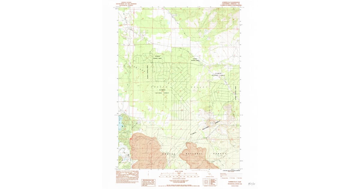 1984 Map of Juniper Flat, Siskiyou County, CA — High-Res | Pastmaps