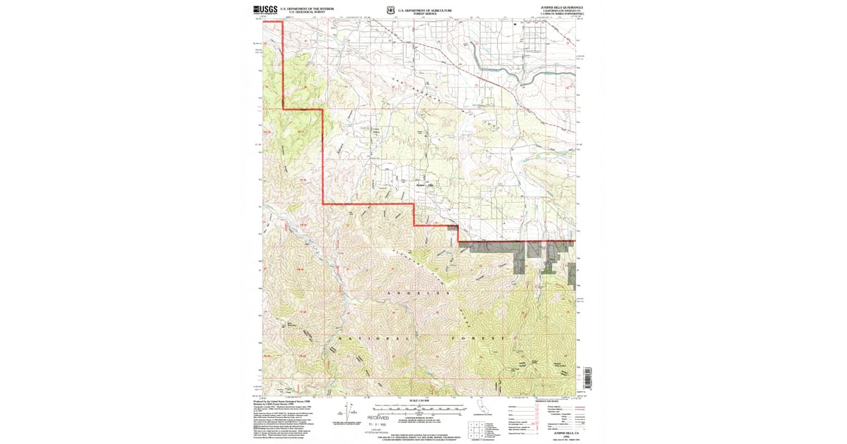 1995 Map of Juniper Hills, Los Angeles County, CA — High-Res | Pastmaps