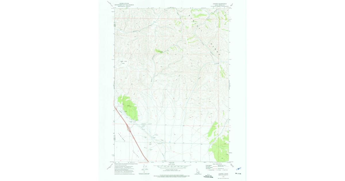 1973 Map of Juniper, Oneida County, ID — High-Res | Pastmaps