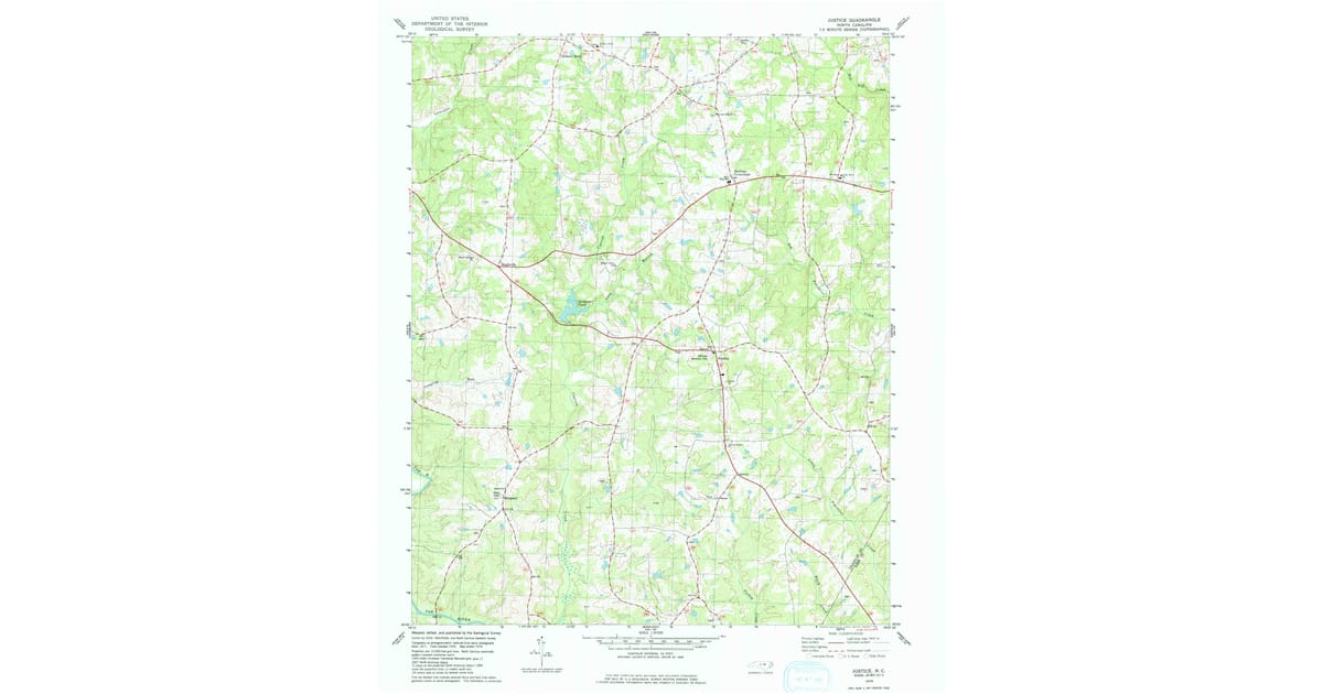 1979 Map of Justice, Franklin County, NC — High-Res | Pastmaps
