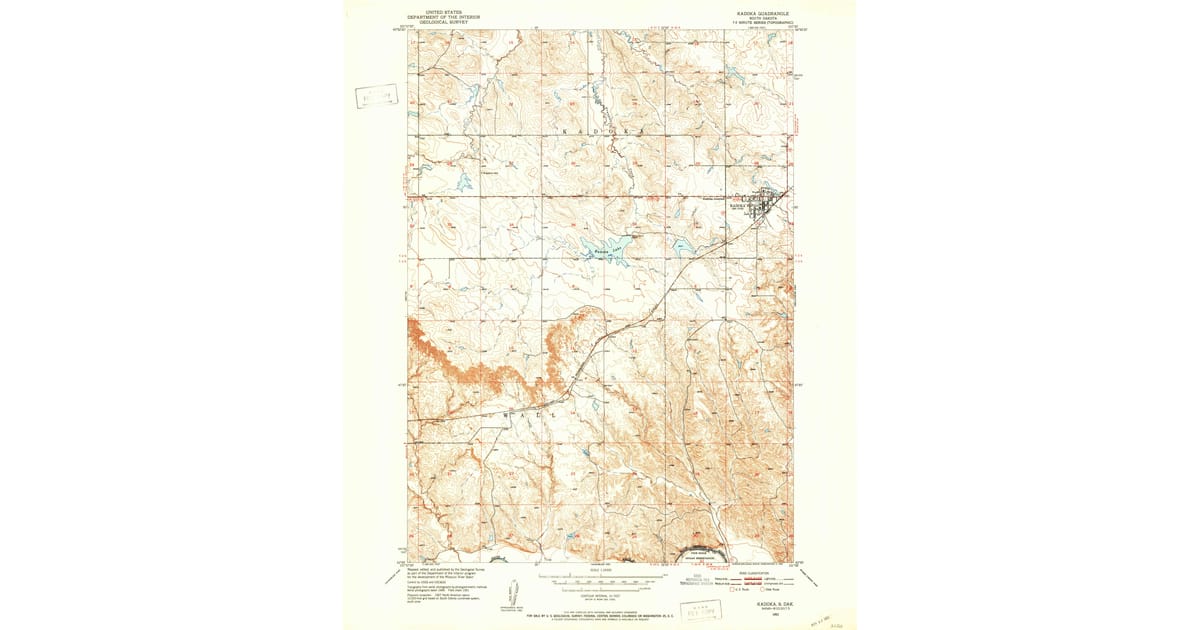 1951 Map of Kadoka, SD — High-Res | Pastmaps