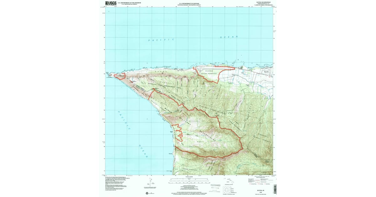 1998 Map of Kaena, Honolulu County, HI — High-Res | Pastmaps