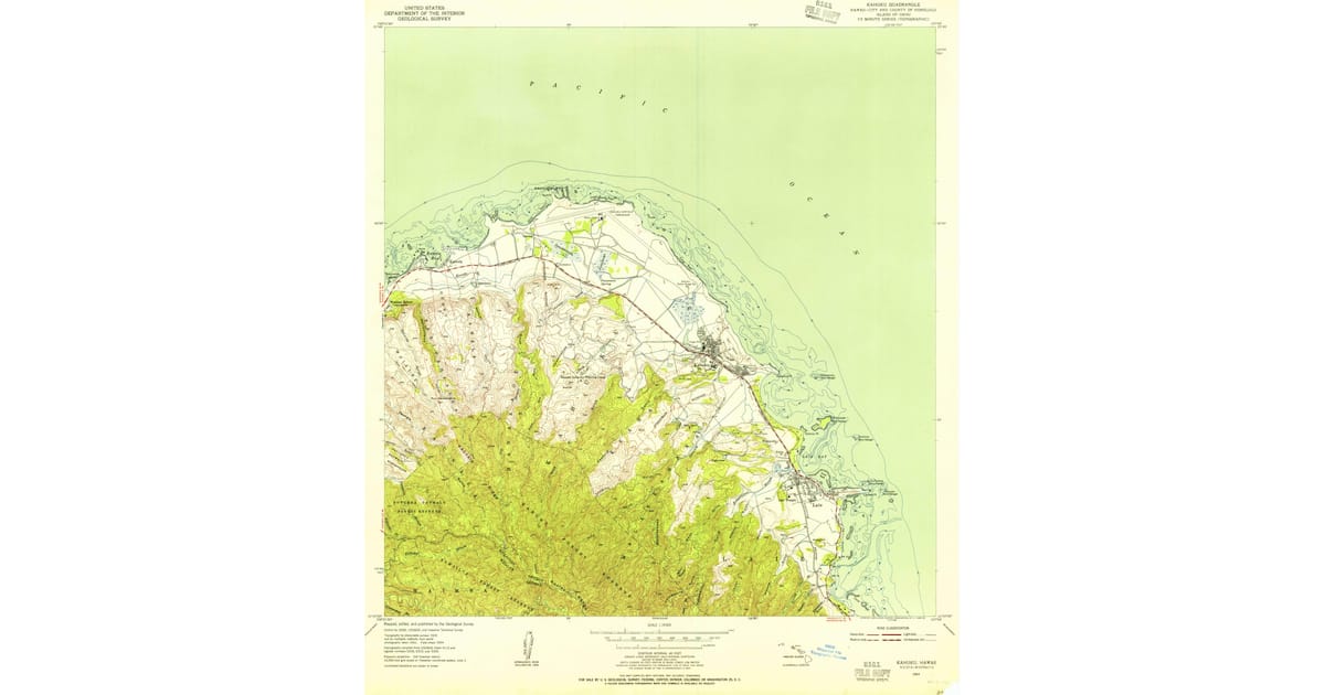 1954 Map of Kahuku, HI — High-Res | Pastmaps