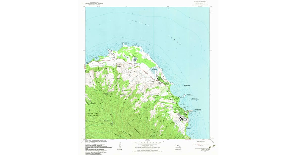 1980s Maps of Kahuku, HI | Pastmaps
