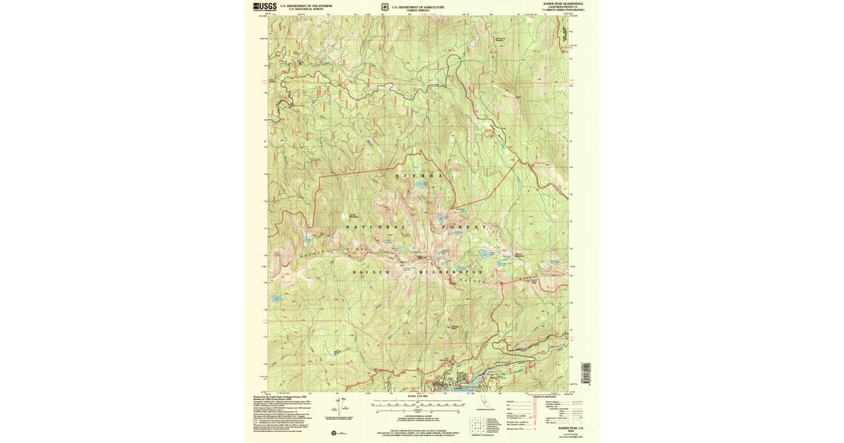 2004 Map of Kaiser Peak, Fresno County, CA — High-Res, 2007 Print #2 ...