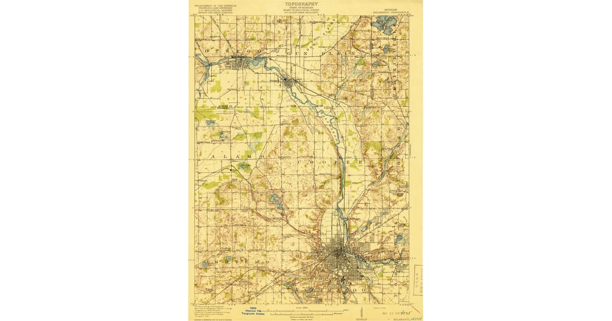 1918 Map of Kalamazoo, MI — High-Res | Pastmaps