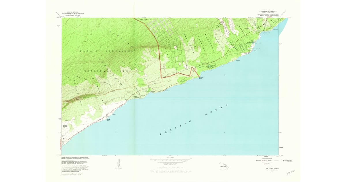 1981 Map of Kalapana, HI — High-Res | Pastmaps